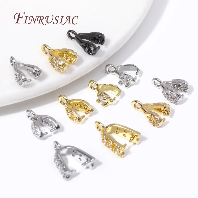 Pinch-Pendant-Bails-18K-Gold-Plated-Inlaid-Zircon-Fashion-Clamp-Pinch ...