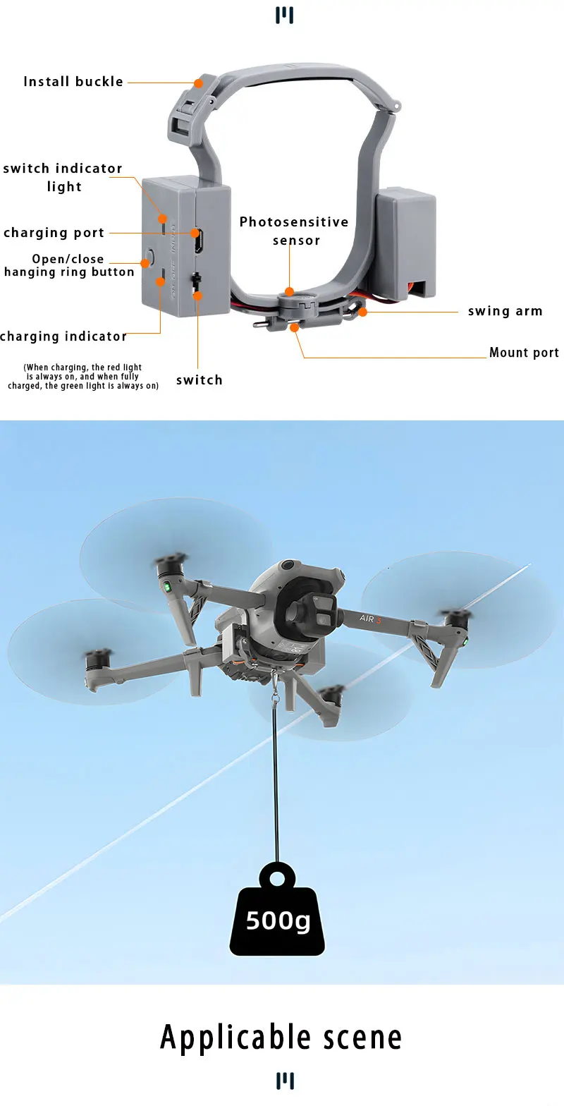 Drone Airdrop System for Dji Air 3 Payload Delivery Transport Drop ...