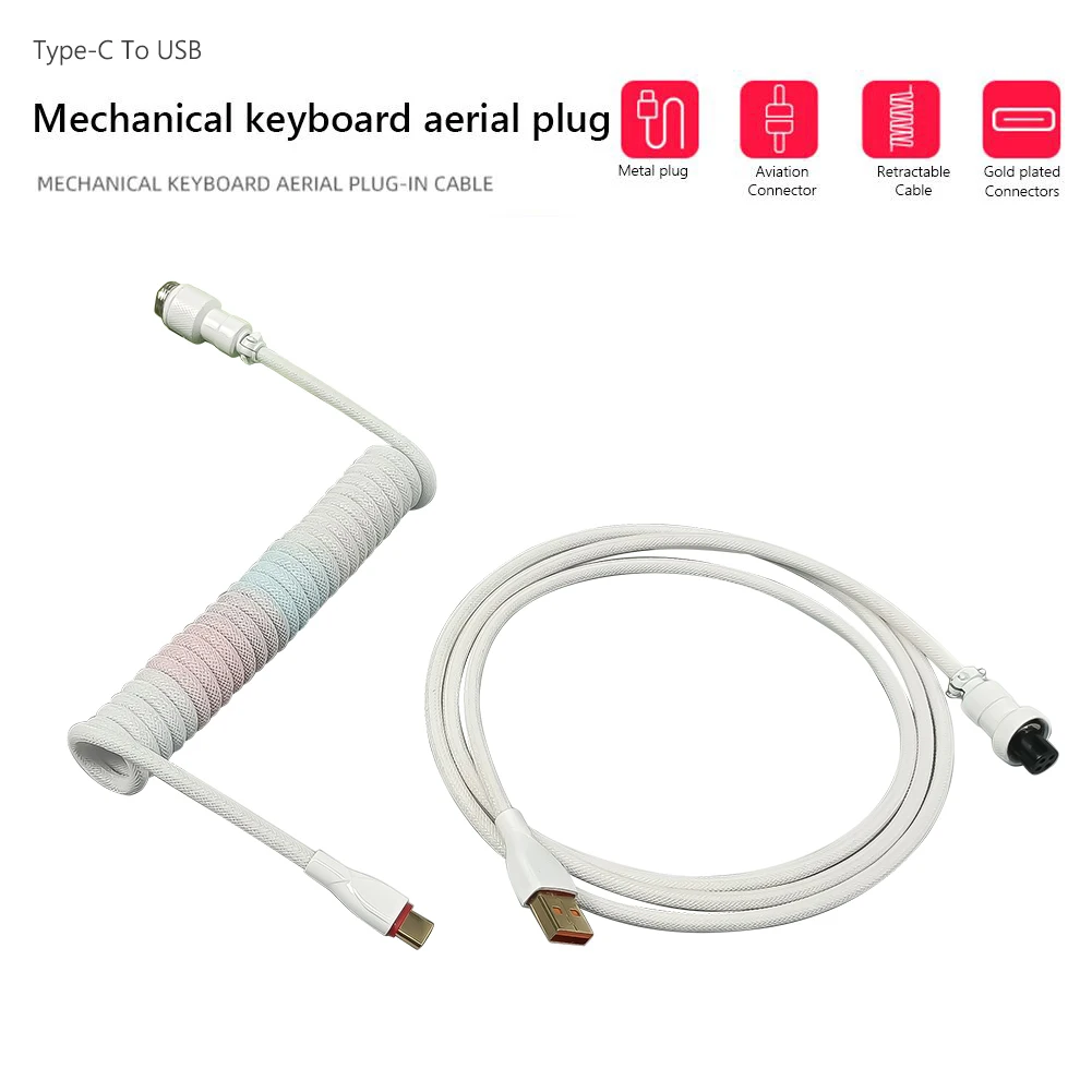 Type-C To USB Aviator Cable Fast Transmission Woven Aviator Coiling ...