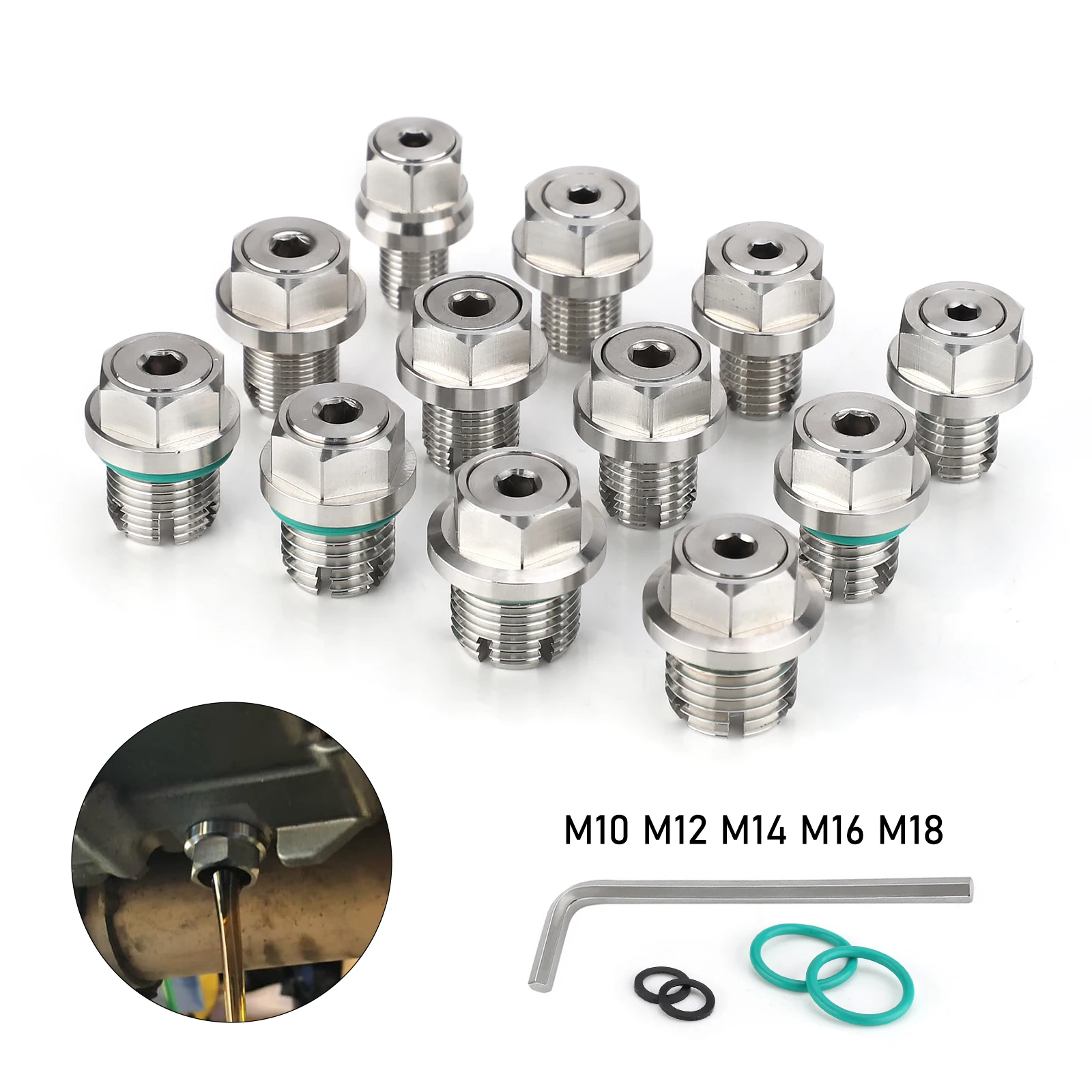 Oversize Piggyback Oil Drain Plug Stainless Steel Self Tapping Oil Pan ...