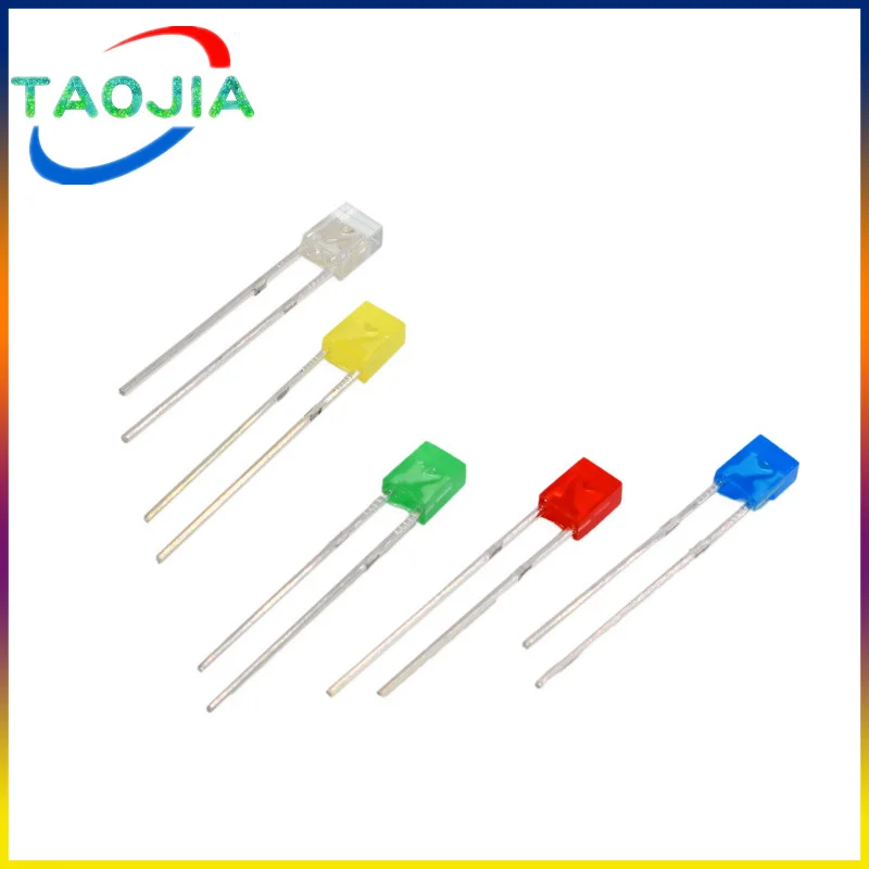 100pcs 2x3x4 Rectangular Led Emitting Diode Lamp White Red Green Blue ...