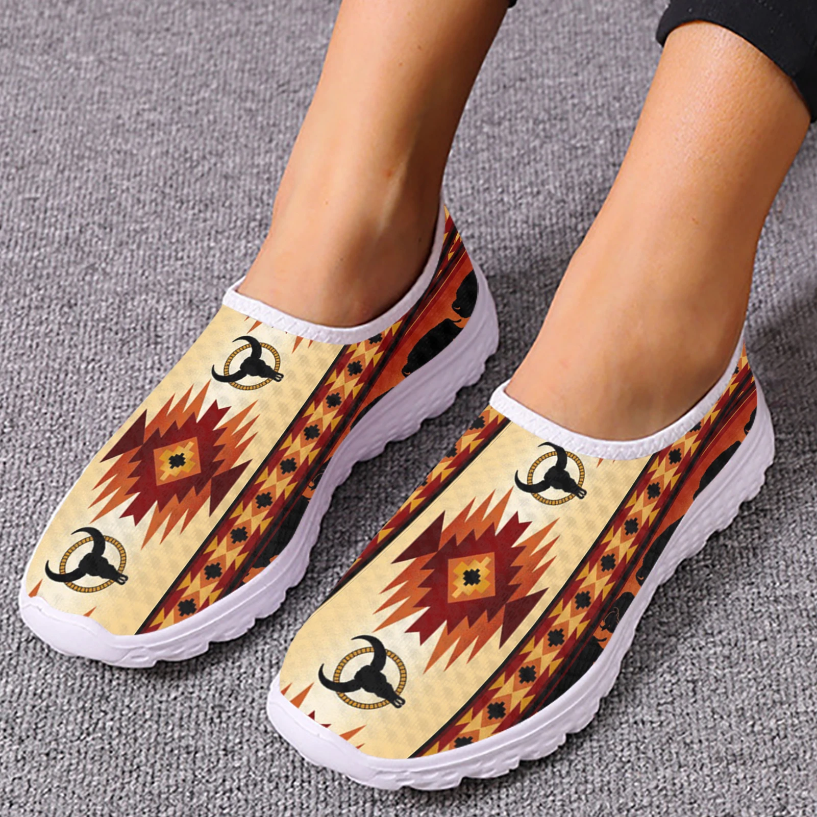 INSTANTARTS-Comfortable-Flat-Loafers-Tribal-Ethnic-Summer-Slip-On-Shoes ...