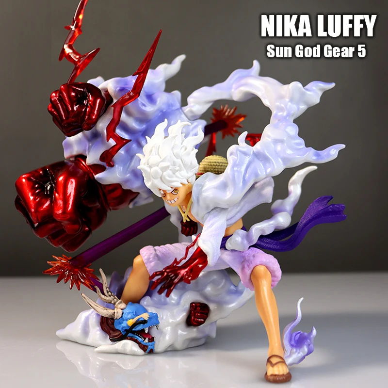 28cm-One-Piece-Luffy-Gear-5-Anime-GK-Statue-Sun-God-Nikka-Luffy-PVC ...