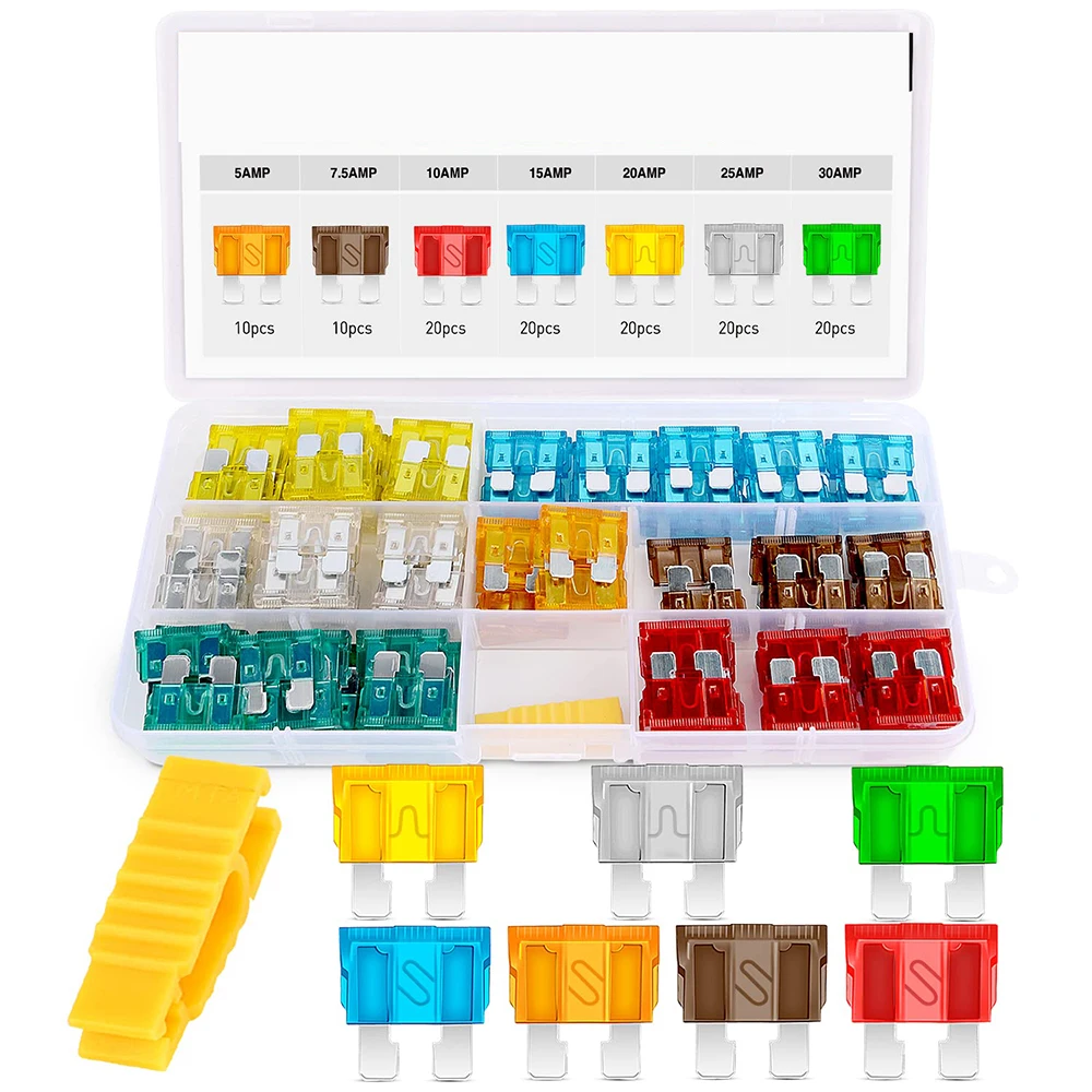 120 pcs Standard Fuse kit – 5, 7.5, 10, 15, 20, 25, 30 AMP – Regular ...