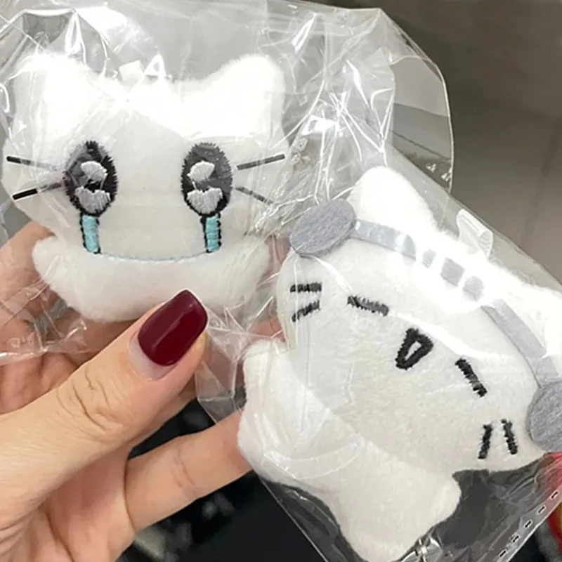 2pcs Cat Headphones Kitten Keychain Women Mini Crying Cat Couple ...