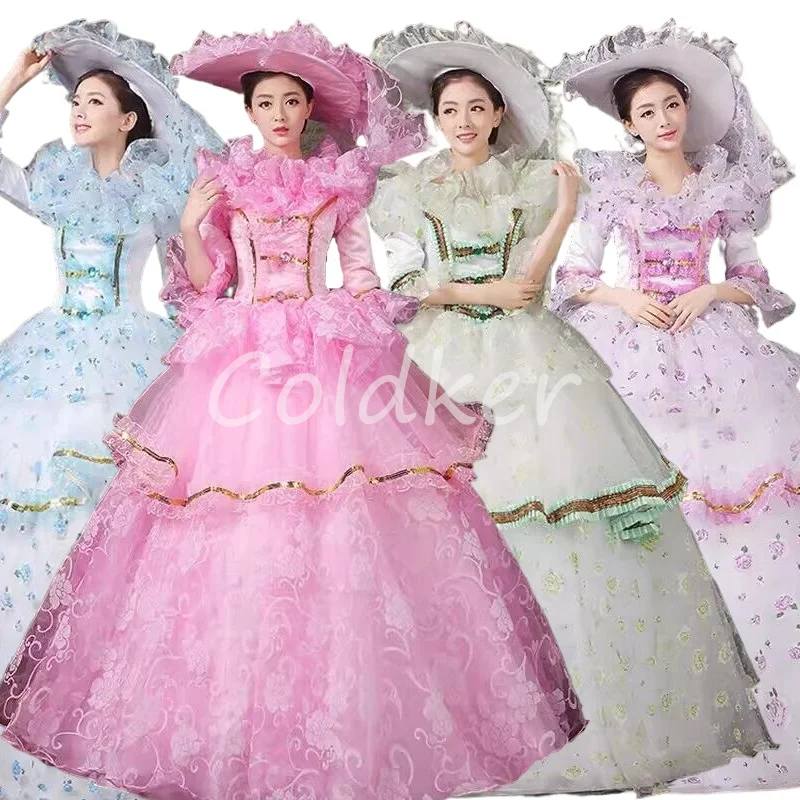 Women Victorian Renaissance Medieval Dress European Court Queen Costume ...