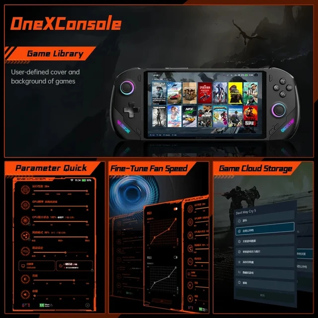 OneXplayer OneXfly AMD Ryzen 7 7840U 7″ Handheld PC Video Game Console ...