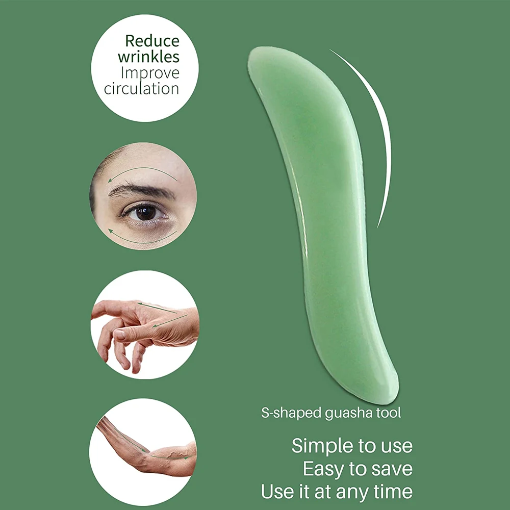 Tapez 3 Masseur De Visage En Jade Naturel Pierre Gua Sha Planche De