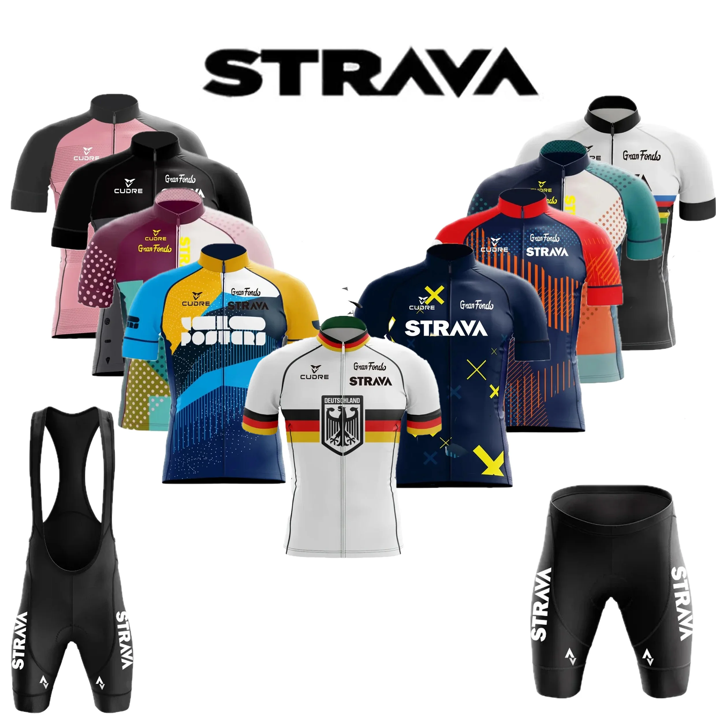 2024-Strava-Man-s-Cycling-Jersey-Set-Summer-Breathable-Cycling-Clothes ...