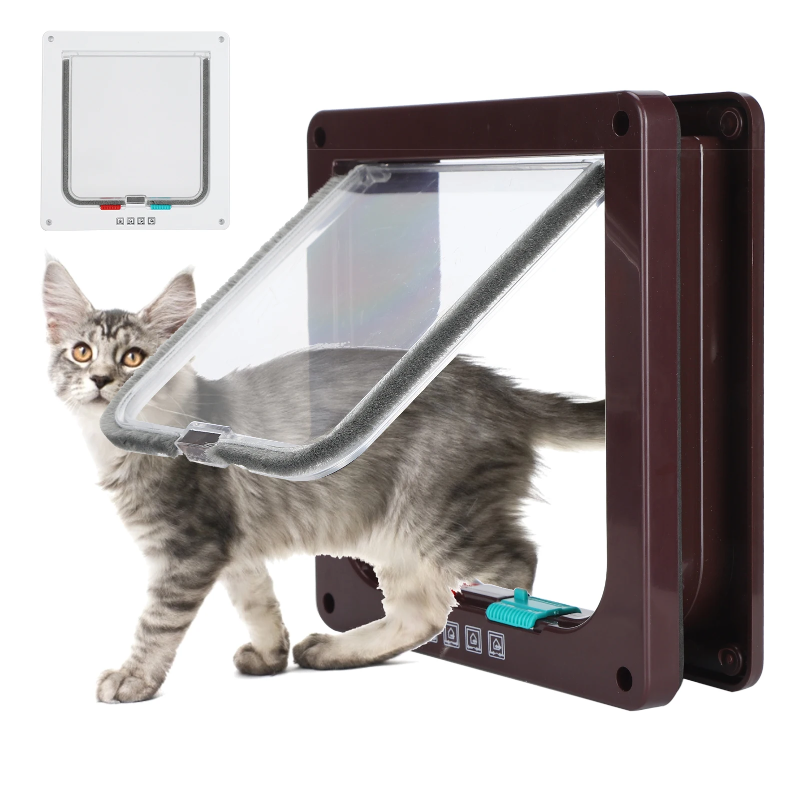 Cat Door Cat Flap Door Cat Lock Security Flap Door Cat Door Plastic ...