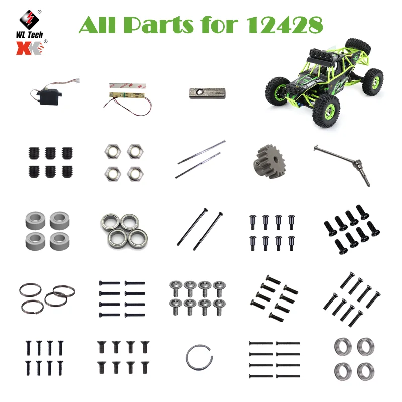 Wltoys 12427 1/12 Rc Car Accessories Servo shaft LED Light Motor Gear Axle drive gear Bearing ...