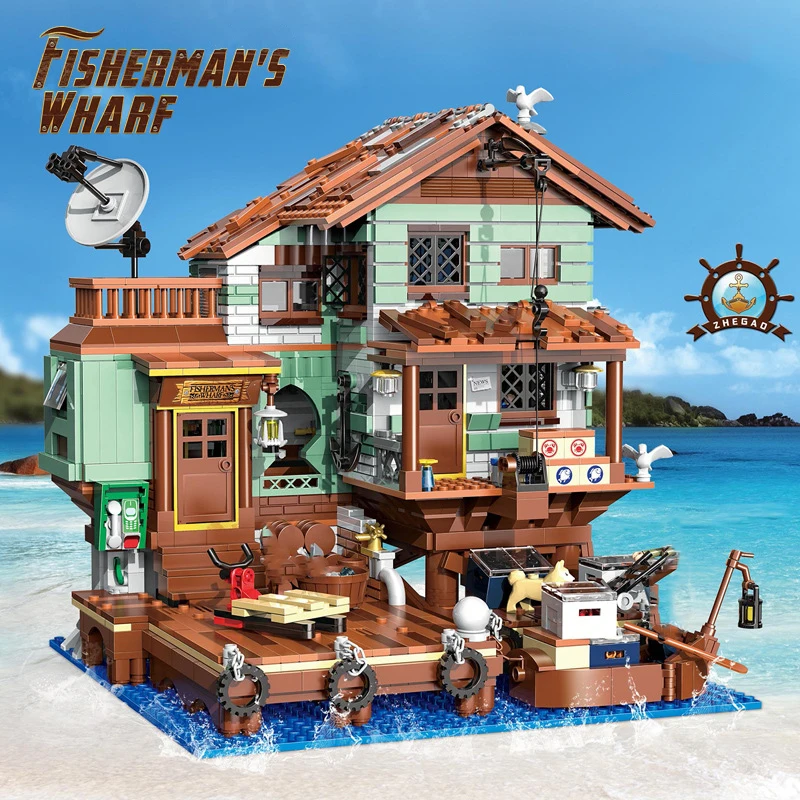Fisherman-s-Wharf-Constructor-Mini-Building-Blocks-Hut-Wharf-Old ...