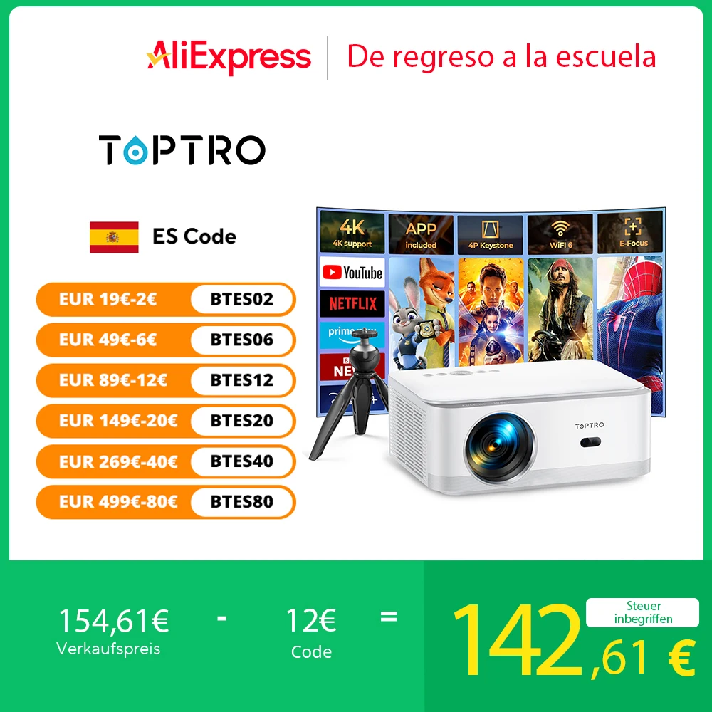 TOPTRO-proyector-port-til-X6-1080P-Full-HD-600-ANSI-Android-9-0-WiFi6 ...
