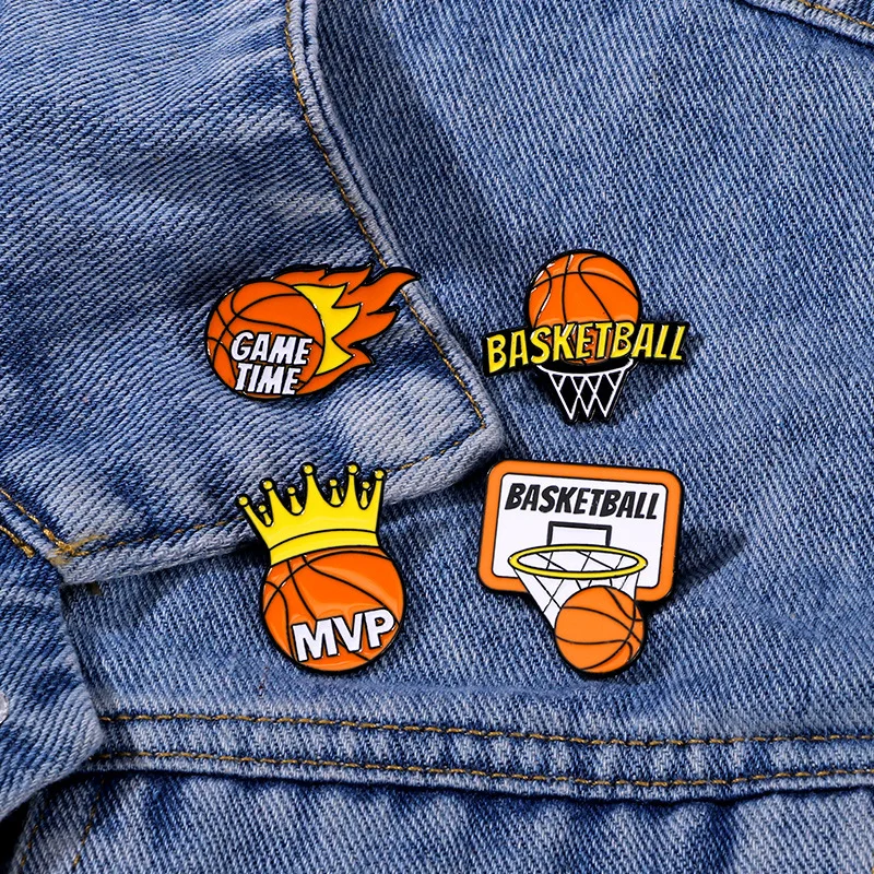 Creative-Basketball-Enamel-Brooch-Flame-Game-Time-Mvp-Crown-Basketball ...