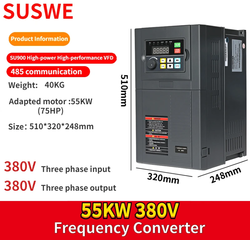55KW-High-performance-VFD-380V-Variable-FrequencyDrive-Inverter-For-3 ...