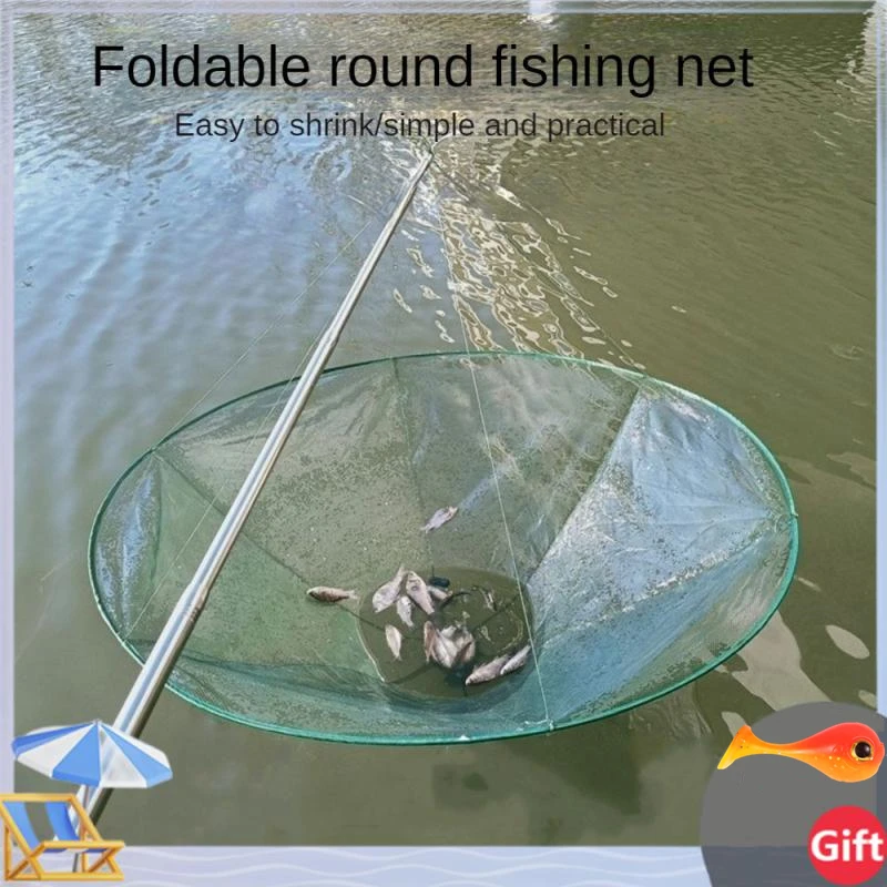 Folding-Fishing-Net-Cage-Round-Open-Pull-Fishing-Net-Floating-Mesh ...