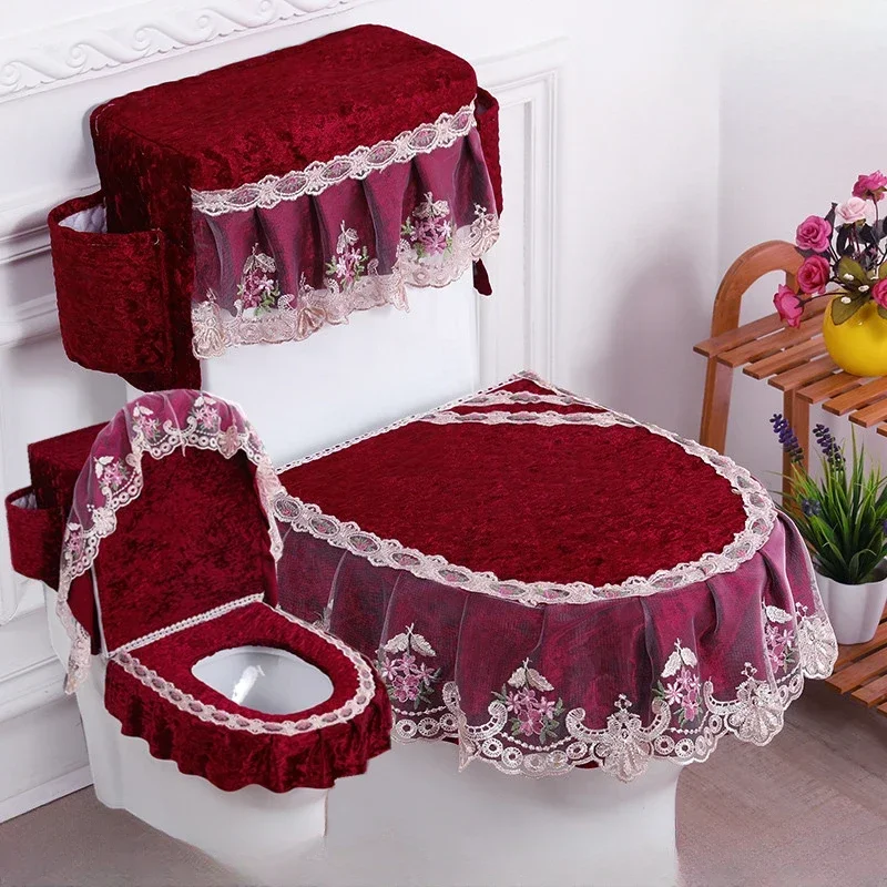 3pcs-Set-Toilet-Seat-Cover-Toilet-Water-Tank-Cover-closestool-Dust ...