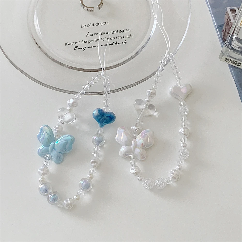 Korean-Cute-3D-Butterfly-Love-Heart-Mobile-Strap-Phone-Chains-For-Women ...