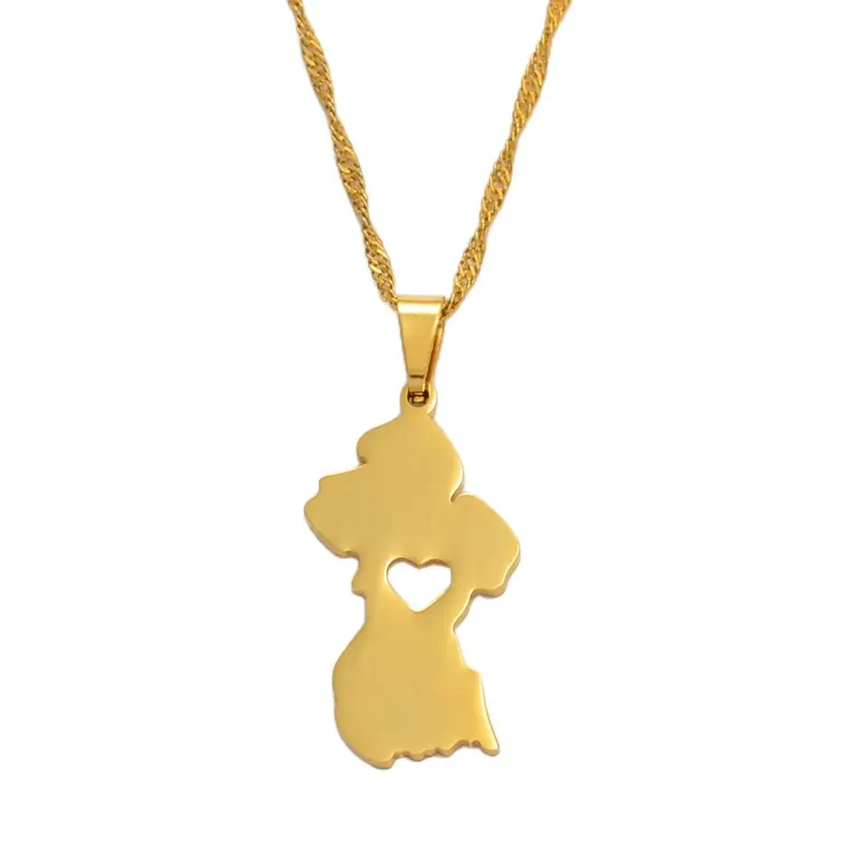 Anniyo-Map-of-Guyana-Pendant-Necklace-Women-Men-Gold-Color-Guayana ...