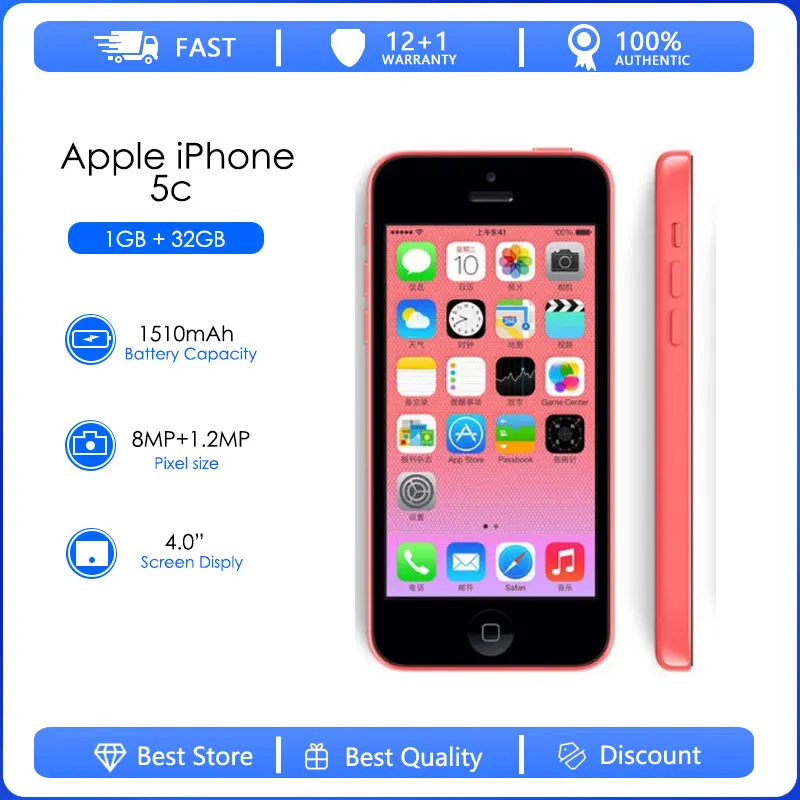 Original Apple Iphone 5c Fábrica Desbloquear 99% Novo Telefone Móvel 8gb/16gb/32gb Rom 4.0 ...