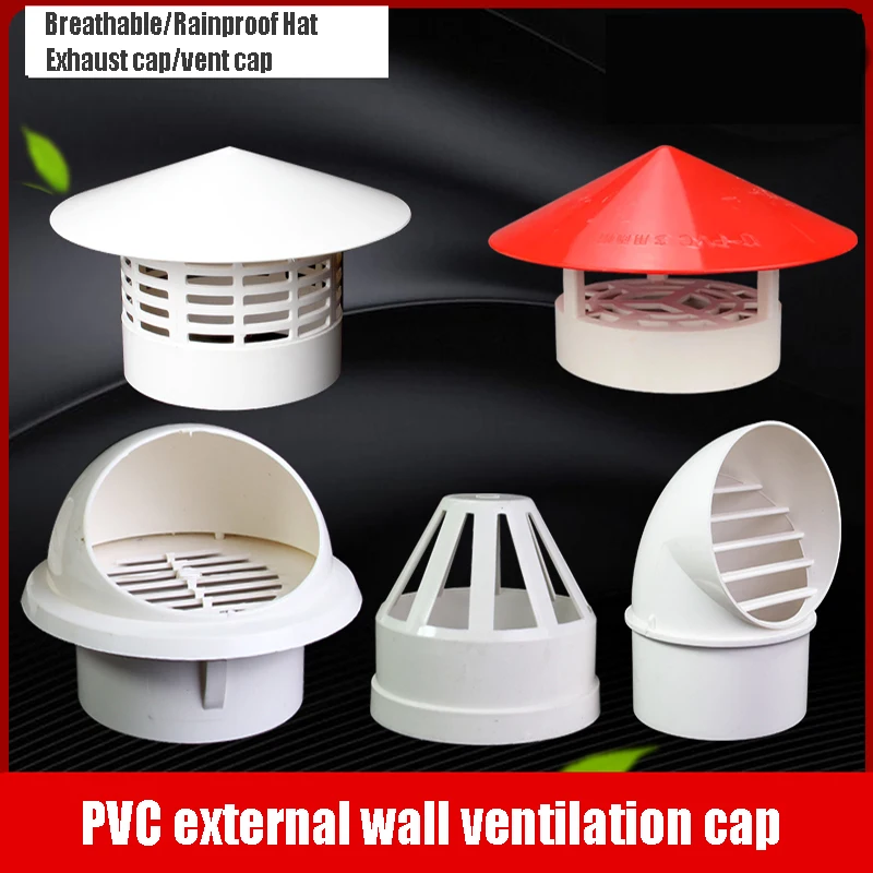 Roof-Ventilation-Grille-Circular-Duct-Weather-Proof-Chimney-Cap-PVC-Plastic-Mushroom-Shaped ...
