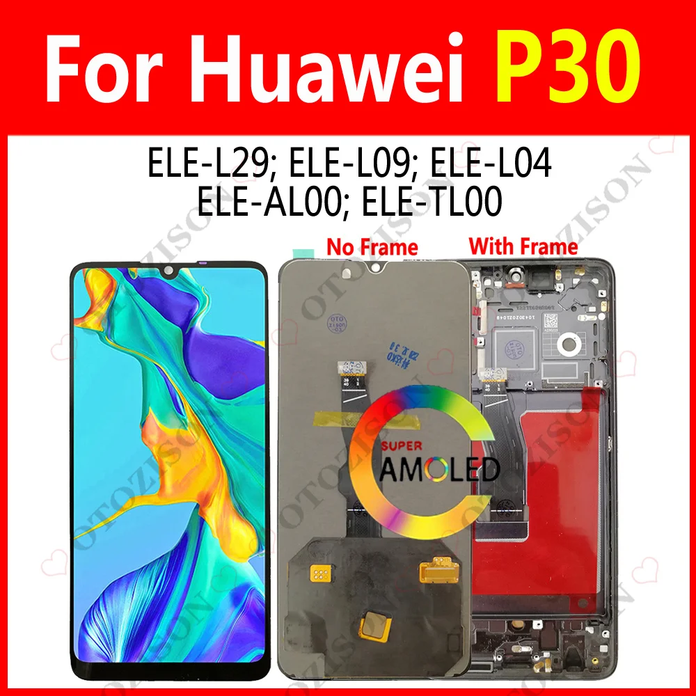 Pantalla-AMOLED-para-Huawei-P30-LCD-con-marco-ELE-L29-ELE-L09-montaje ...