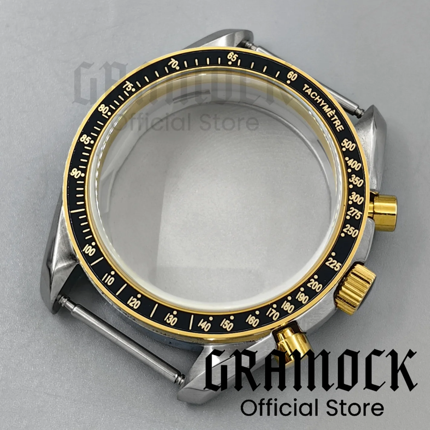 40mm Waterproof Watch Case Coated Glass Two Tone Gold Watch Case Watch ...