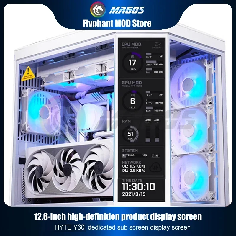 Professional-Secondary-Screen-For-HYTE-Y60-Side-Panel-Display-12-6-inch ...