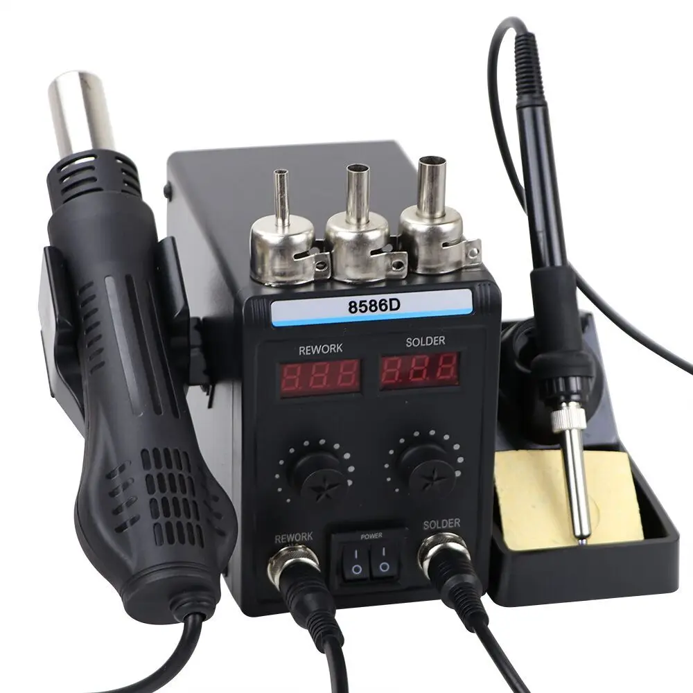 New-8586D-Solder-Station-2-In-1-Temperature-Digital-Hot-Air-Gun ...