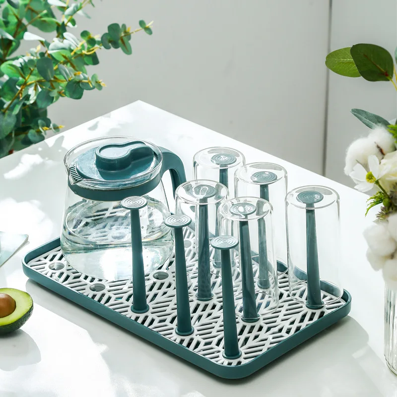Cup Drying Rack Dust-proof Glass Cup Drainer Holder Stand Detachable ...