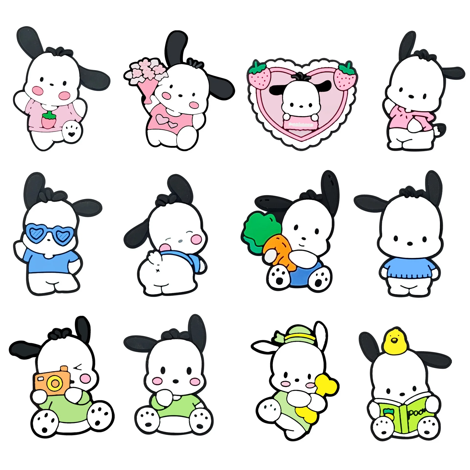 1-12Pcs-MINISO-Sanrio-Pochacco-Shoe-Charms-Cartoon-DIY-Garden-Shoe ...