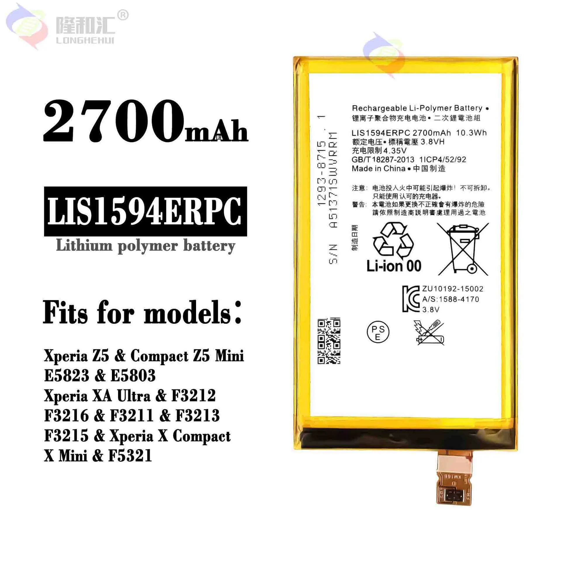 Sony Original 2700mAh LIS1594ERPC Battery For SONY Xperia F5321 Z5C Z5 ...