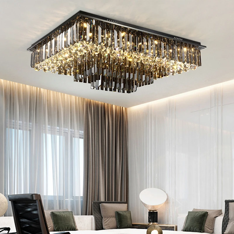 Rectangle-Design-Smoky-Grey-Crystal-Ceiling-For-Living-Room-Modern-Home ...