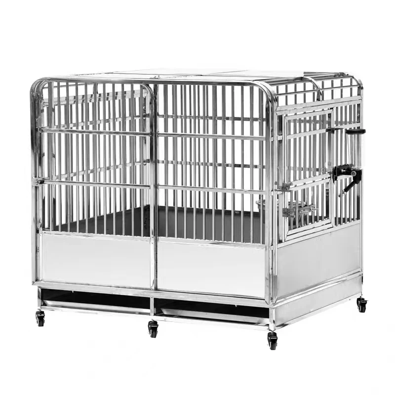 Stainless-Steel-Dog-Crate-Pet-Crate-Large-Dog-Medium-Dog-Crate-Kennel ...