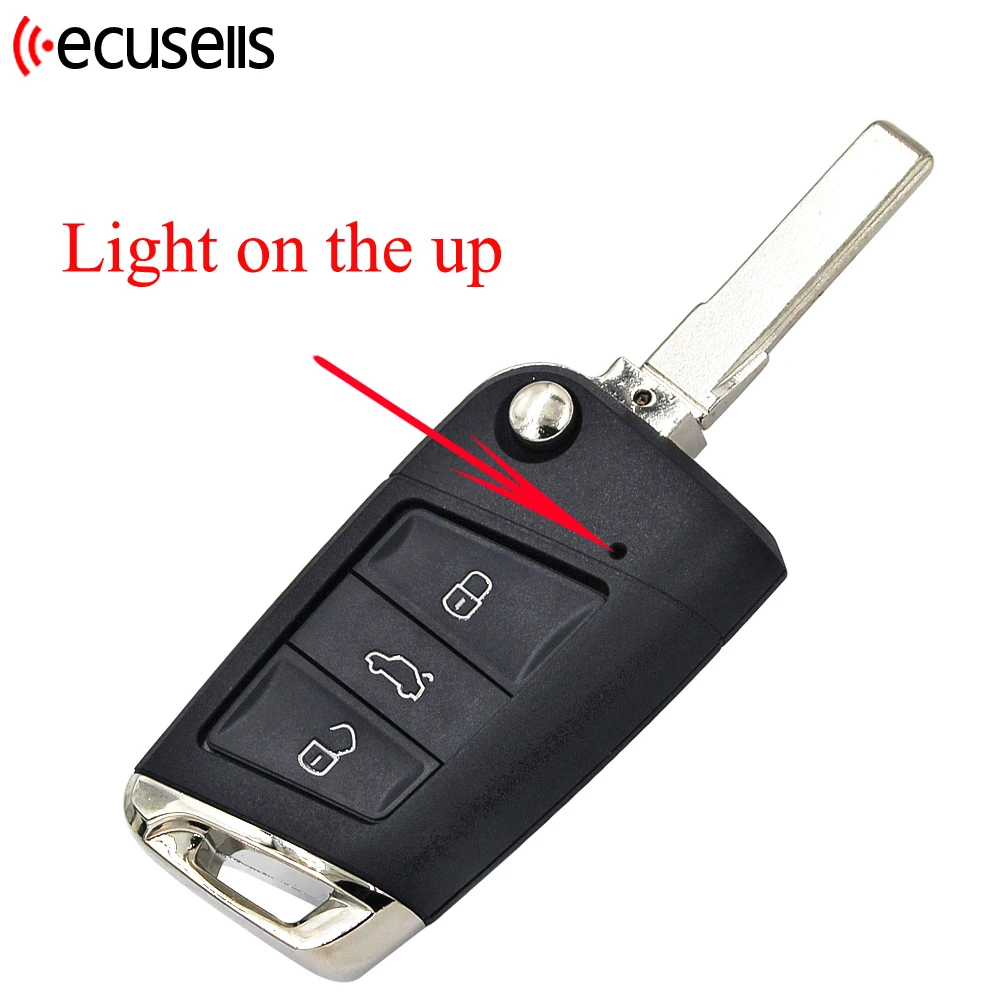 3 Buttons Mqb Flip Remote Car Key Case Fob For-vw Golf 7 -gti Mk7-skoda ...