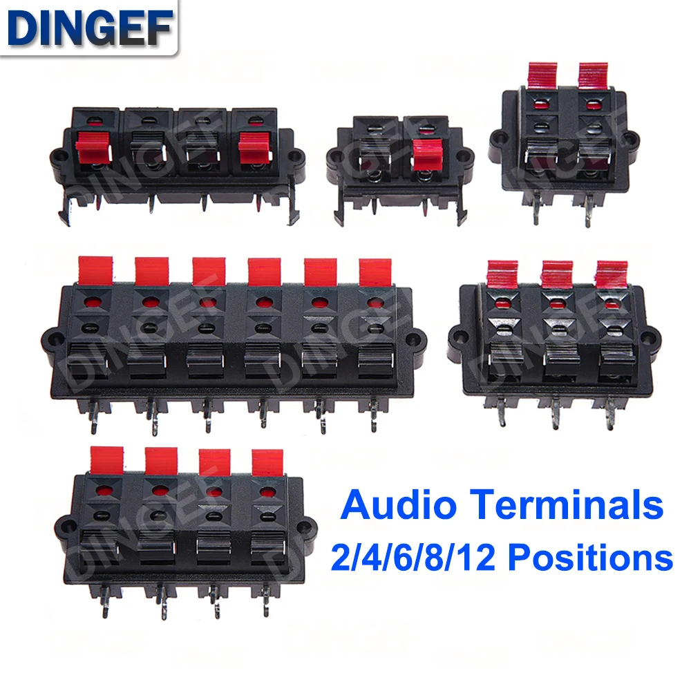 5PCS Plastic 2/4/6/8/12 Positions Connector Terminal Push In Jack ...