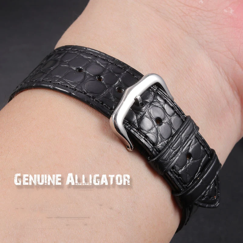 20mm-Genuine-Alligator-Leather-Strap-Crocodile-Skin-Watch-Band-eries ...