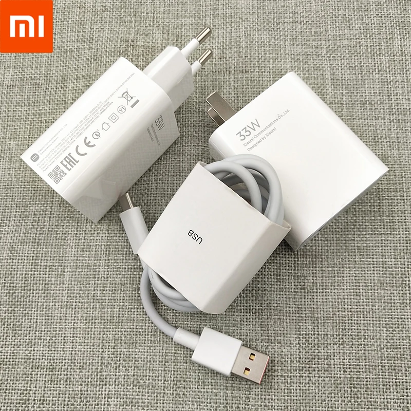 Original Xiaomi Charger 33W EU/US Turbo Fast Charging Power Adapter 6A ...
