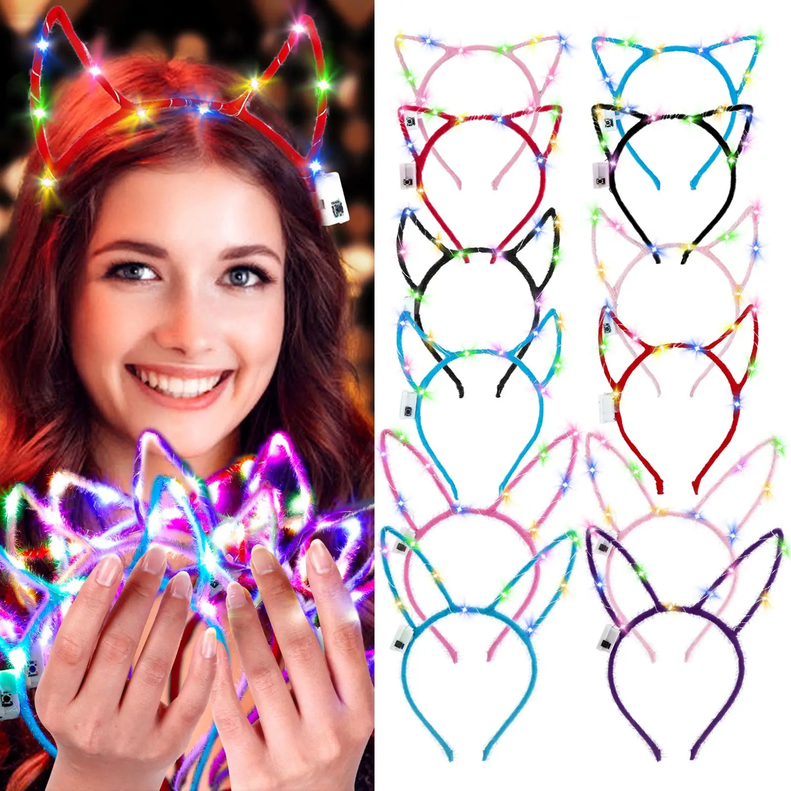 Animal-Ear-LED-Headband-para-festa-traje-bonito-Hair-Hoop-Cosplay ...