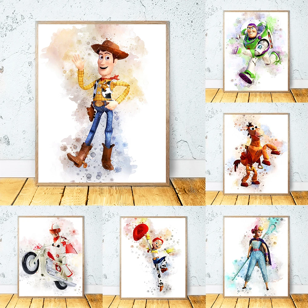 Disney-Toy-Story-Anime-Movie-Poster-And-Print-Woody-Jessie-Buzz ...