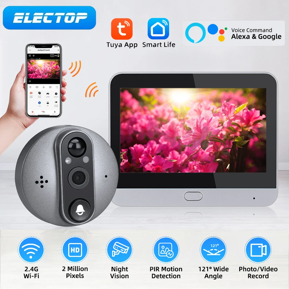 ELECTOP-Tuya-Digital-Door-Peephole-Smart-Home-1080P-120-Wide-View-Angle ...