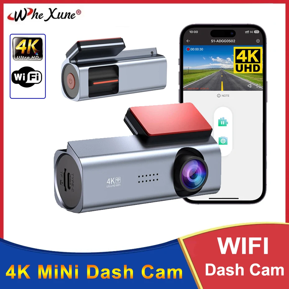 Mini Dash Cam 4K 2160P Car DVR Camera Support WIFI Video Drive Recorder ...