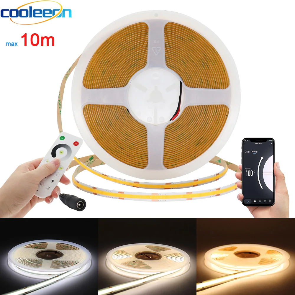 10m COB LED Strip Kit with Dimmer Power Supply Tuya Wifi RF Remote ...