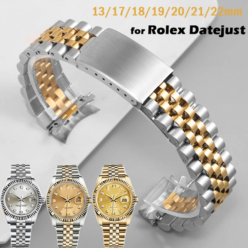 Pulseras curvadas de acero inoxidable para Rolex DATEJUST, correa de ...