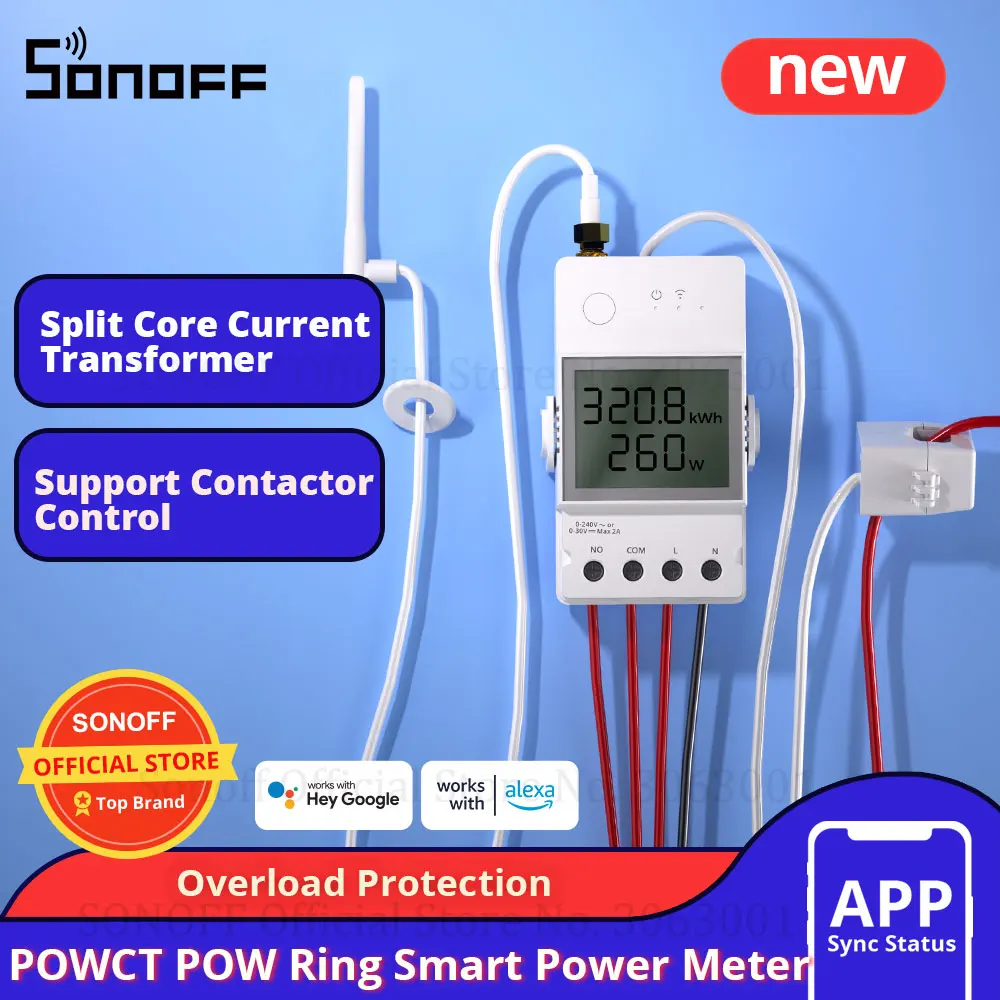 SONOFF-POWCT-POW-Ring-Smart-Power-Meter-Energy-Monitor-100A-WiFi-Smart ...
