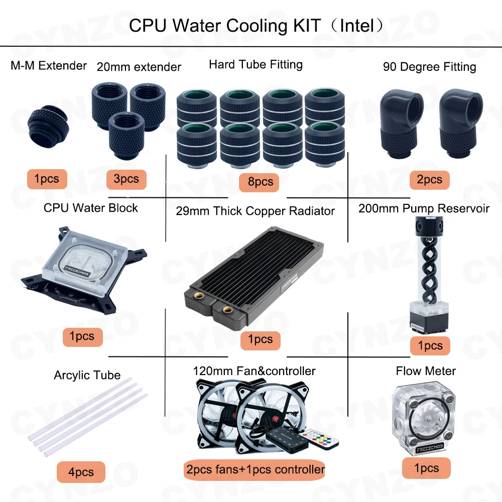 FREEZEMOD-Computer-AMD-Intel-Water-Cooling-Kit-CPU-Block-Pump-Res ...