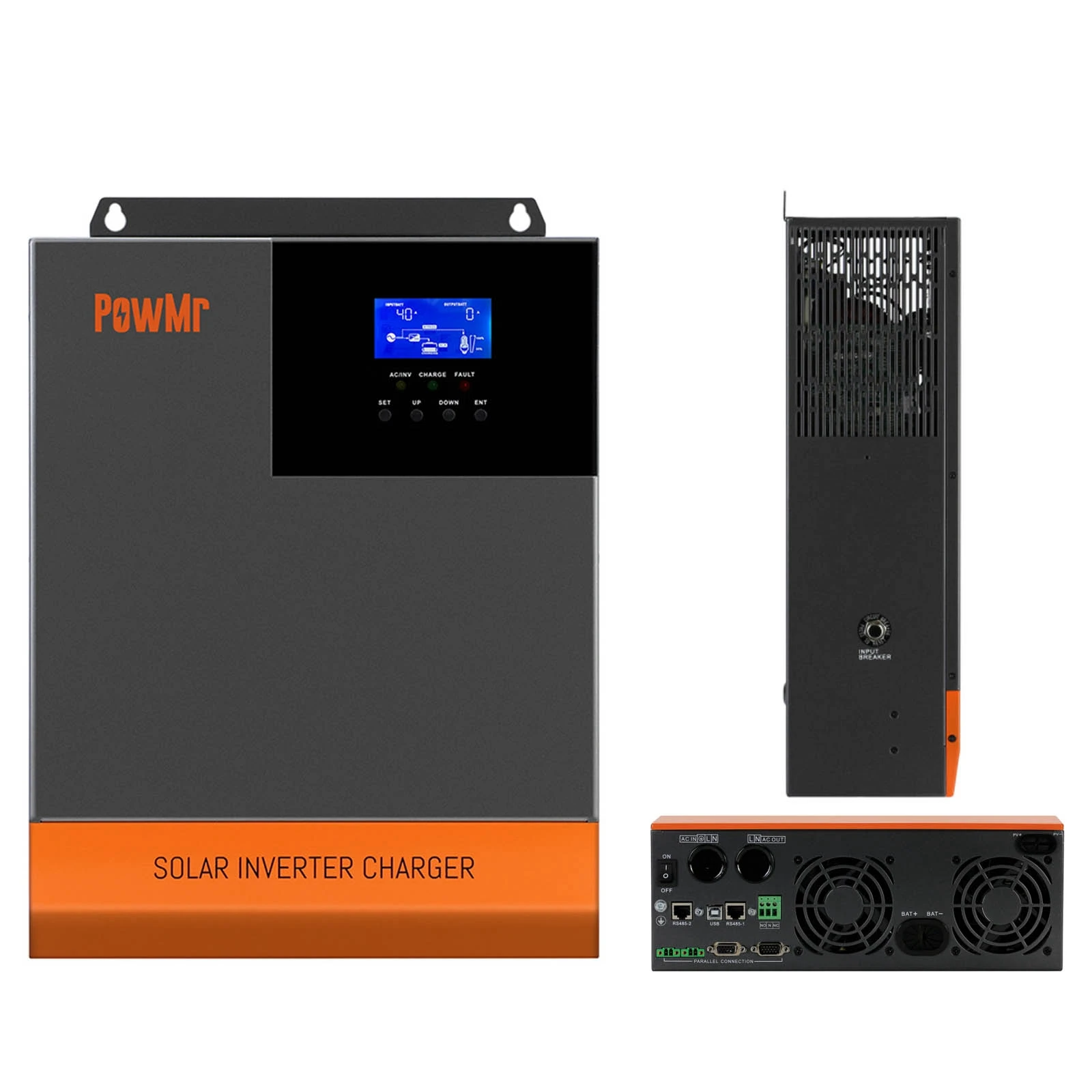 PowMr 5600W 48V Solar Inverter Pure Sine Parallel + MPPT 80A Charge ...