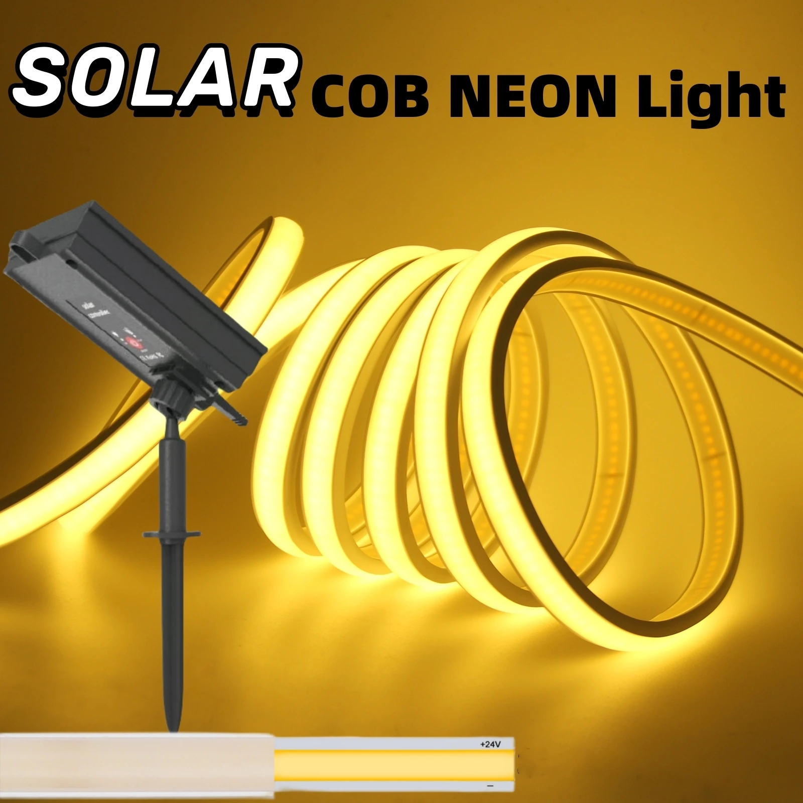 24V-COB-Solar-Neon-Light-Strips-320LEDs-M-Self-Adhesive-Tape-LED-Diode ...