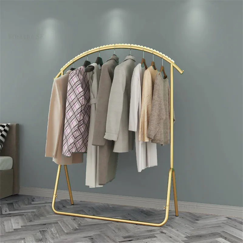 Light-Luxury-Floor-Coat-Racks-Simple-Indoor-Wrought-Iron-Clothes-Rack ...