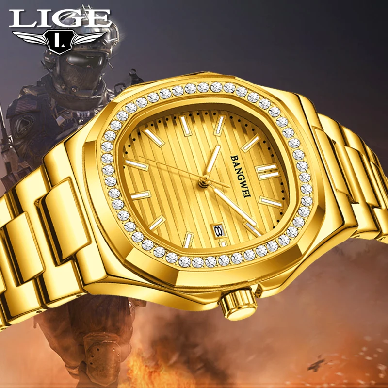 Reloj LIGE 2025 con diamantes para Hombre BANGWEI, relojes de lujo a la ...